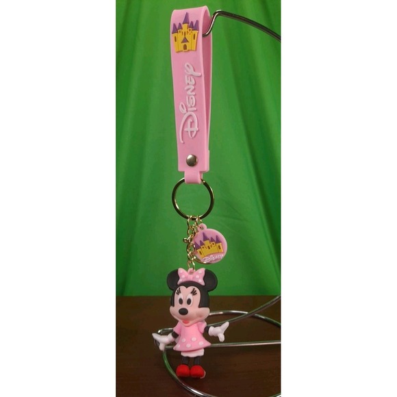 Bags | Nib Disney Minnie Mouse Pink Dress And Bow 3d Keychain Backpack ...